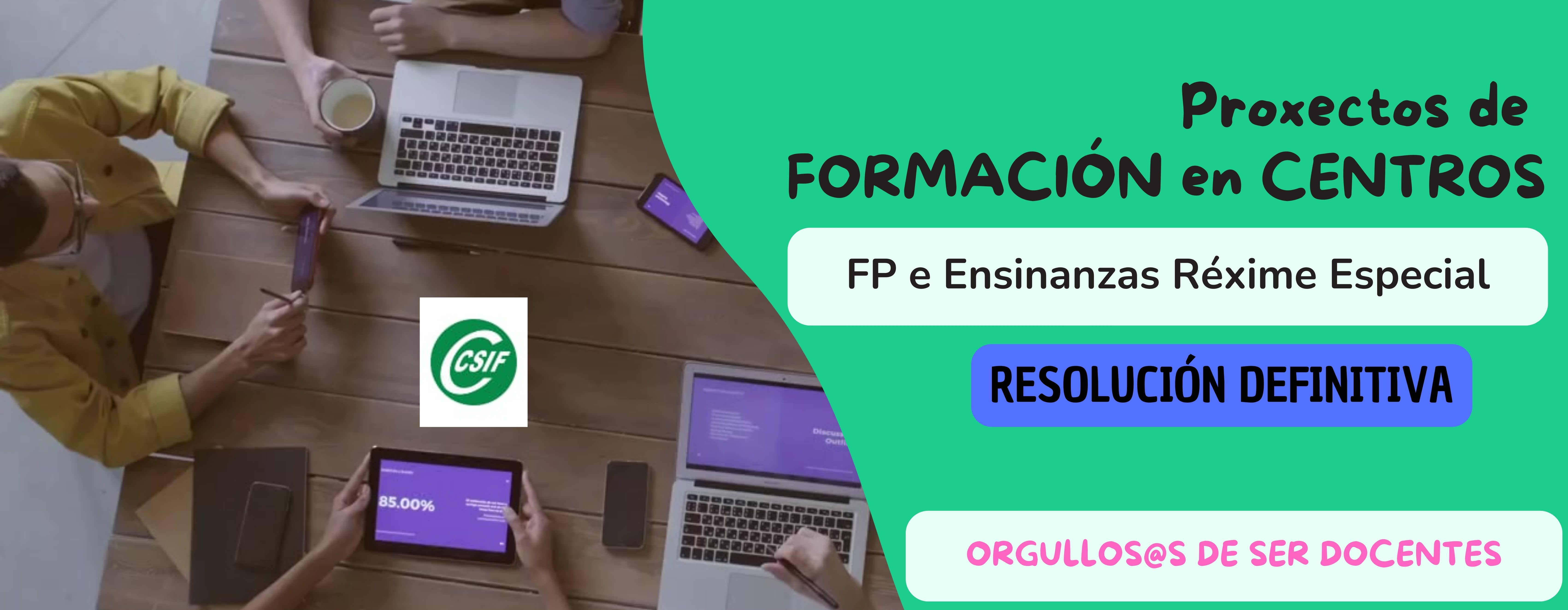 CSIF | Resolución DEFINITIVA proxectos de formación para profesorado de ...